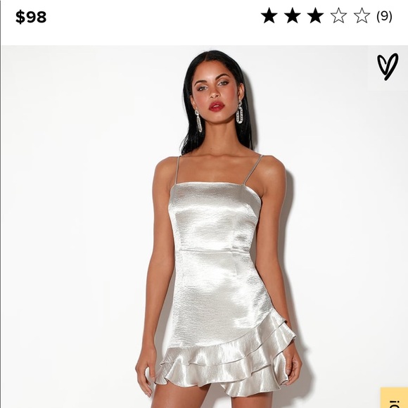 Lulus | Dresses | Lulus Flawless Silver Satin Mini Dress | Poshmark